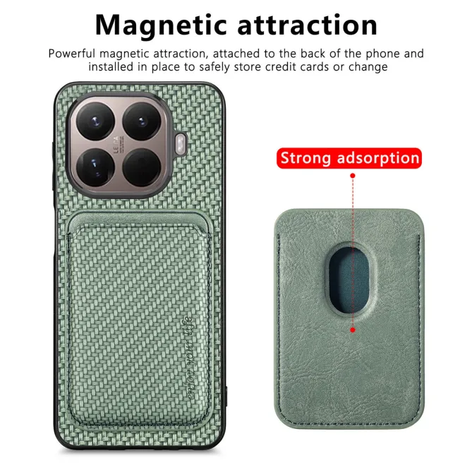 Coque Xiaomi 17T Pro Fibre de Carbone Porte-Carte Détachable